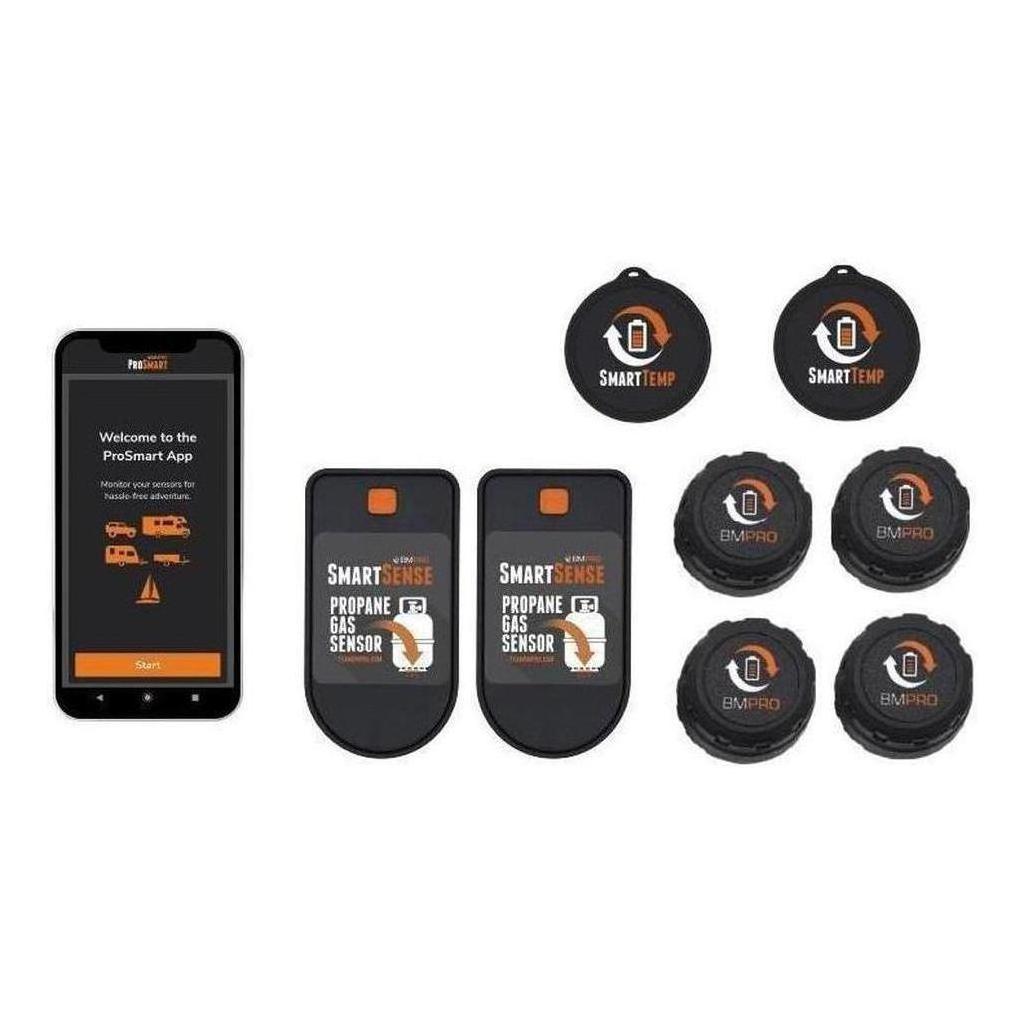 BMPRO Smart Connect Kit - 2 x Gas / 2 x Temp / 4 x Tire Press ...