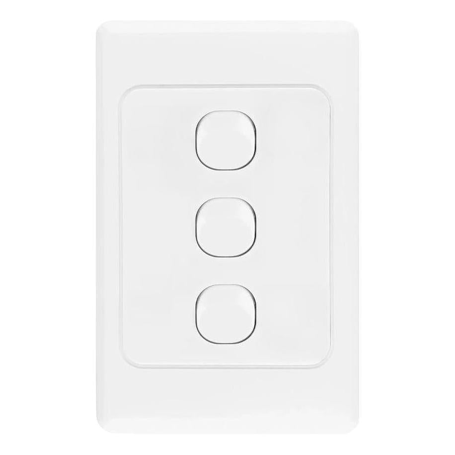 Iluma 3 Gang Vertical Light Switch White – Caravan and Camping Aus