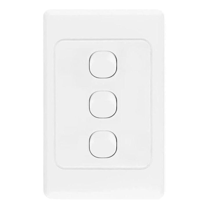 Iluma 3 Gang Vertical Light Switch White – Caravan and Camping Aus