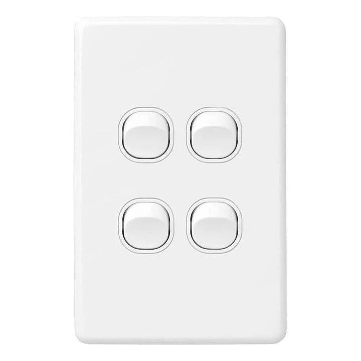 Iluma 4 Gang Vertical Light Switch White – Caravan and Camping Aus