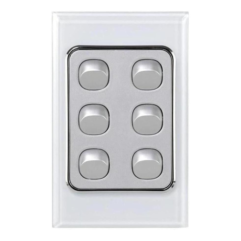 Iluma 6 Gang D/GL Series Vertical Light Switch White/Silver – Caravan ...