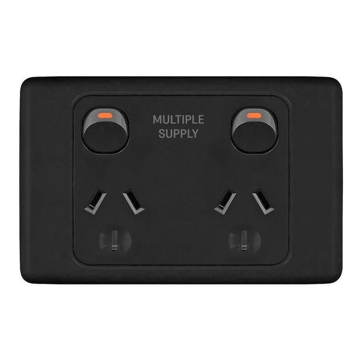 Iluma Double Pole 10A Double GPO PowerPoint 2000 Series Multiple Supply ...