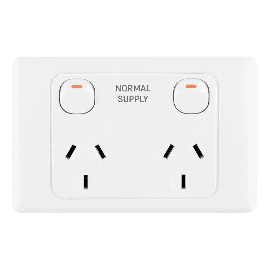 Iluma Double Pole 10A Double GPO PowerPoint 2000 Series Normal Supply ...