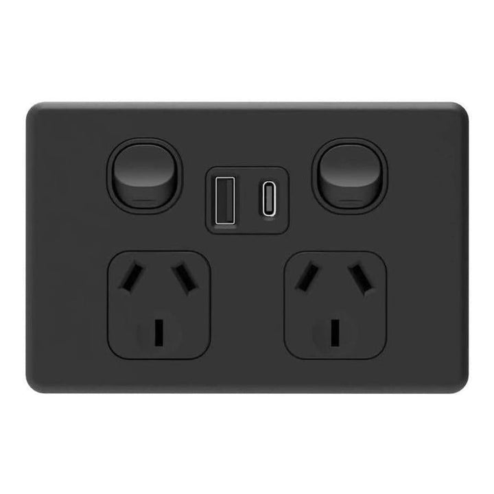 Iluma Double Pole 10A Double GPO Powerpoint Inc USB / USB-C 4.2A ...