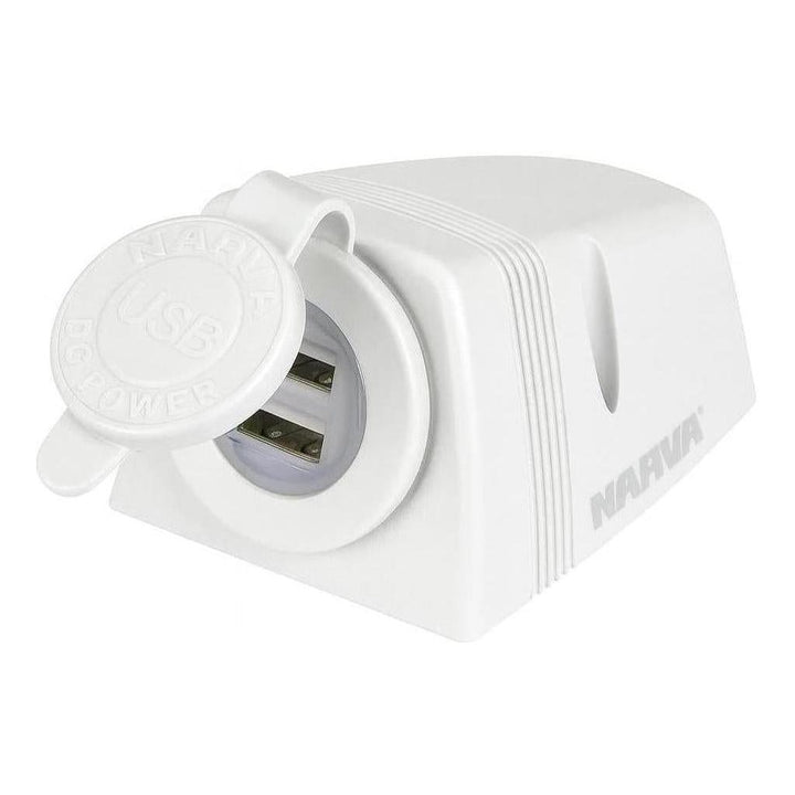 Narva Dual USB Socket Port Surface Mount White – Caravan and Camping Aus